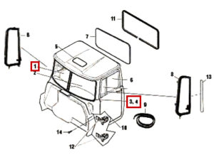 Windshield Glass Kit for Mack R, RB, RD, and DM Models